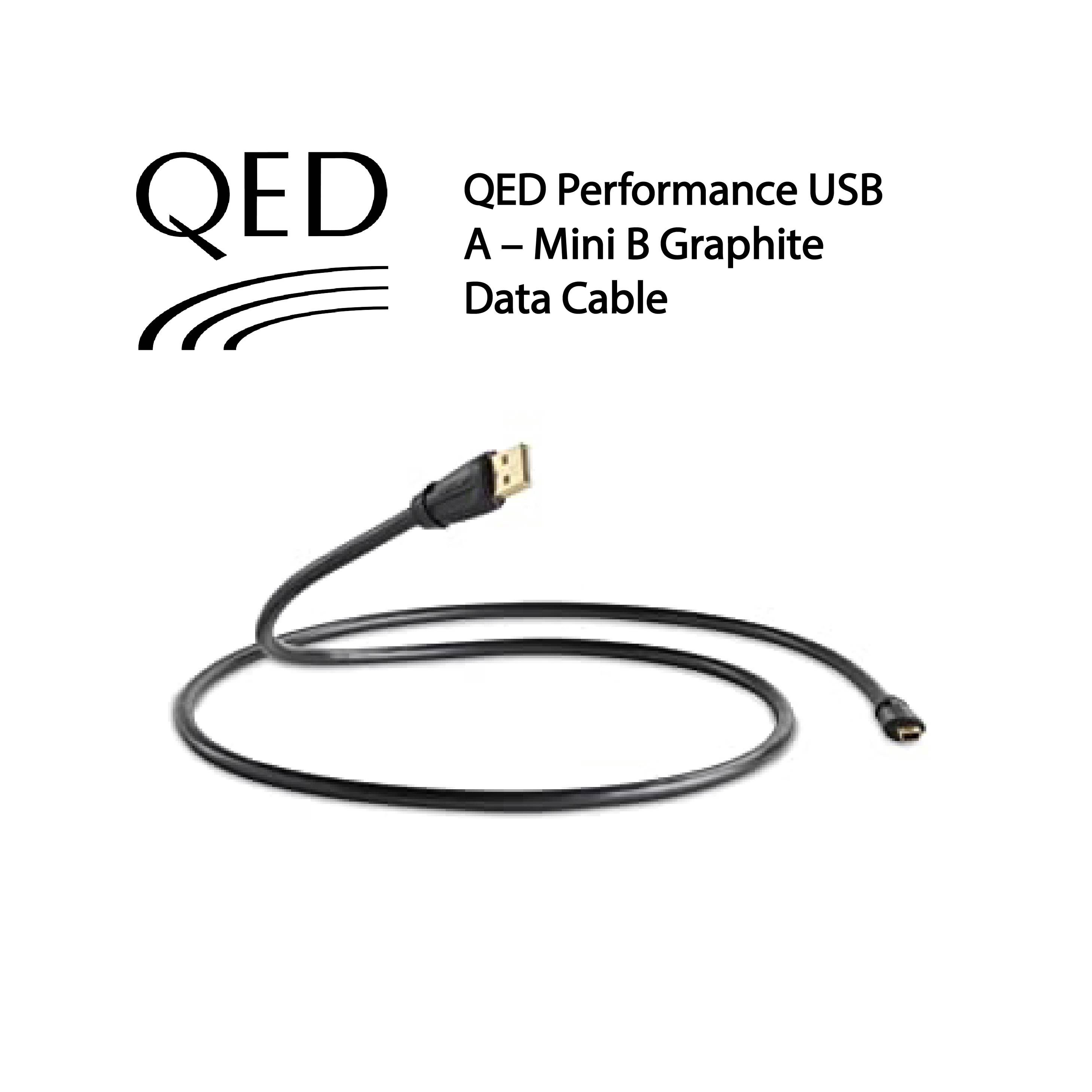 QED Performance USB A – Mini B Graphite Data Cable – CMY