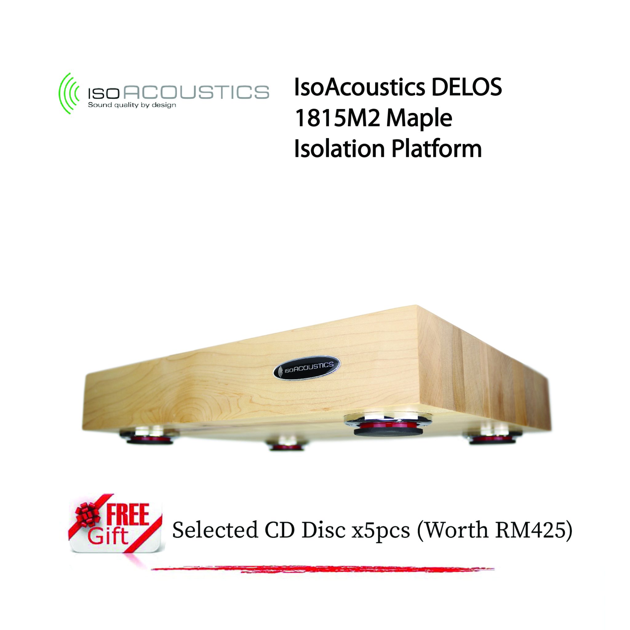 IsoAcousticsDELOS 1815M2 Maple Isolation Platform(Piece) – CMY