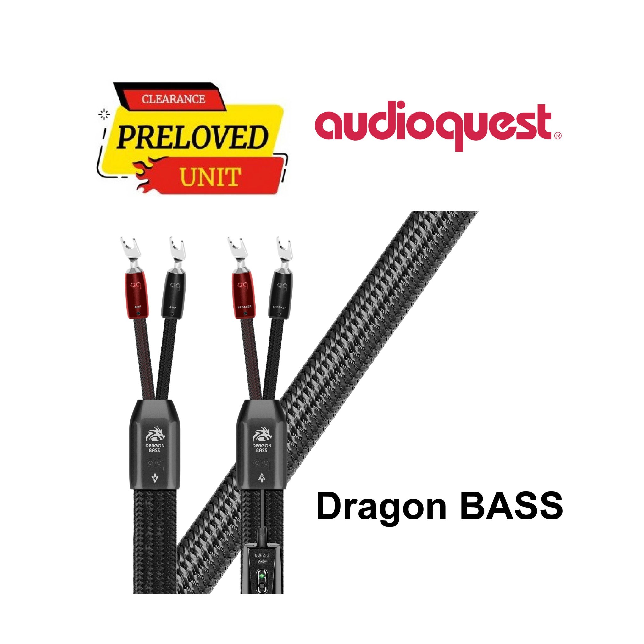 AudioQuest Dragon BASS Speaker Cable 3M pair (Spade) US Factory ...