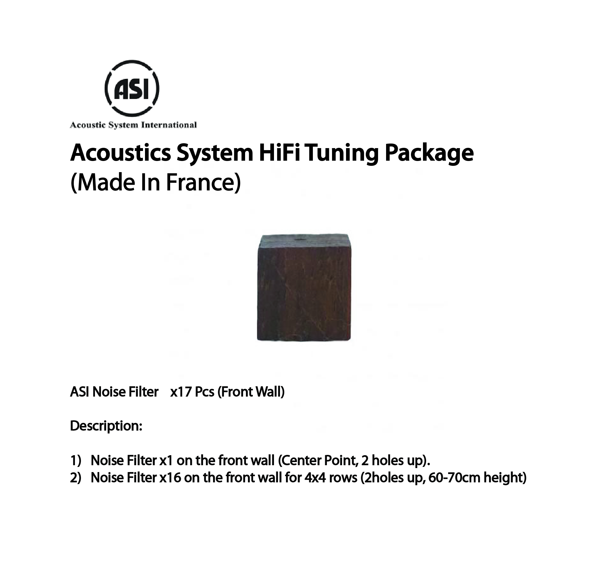 A.S.IAcoustics System HiFi Tuning Package (Made In France) – CMY